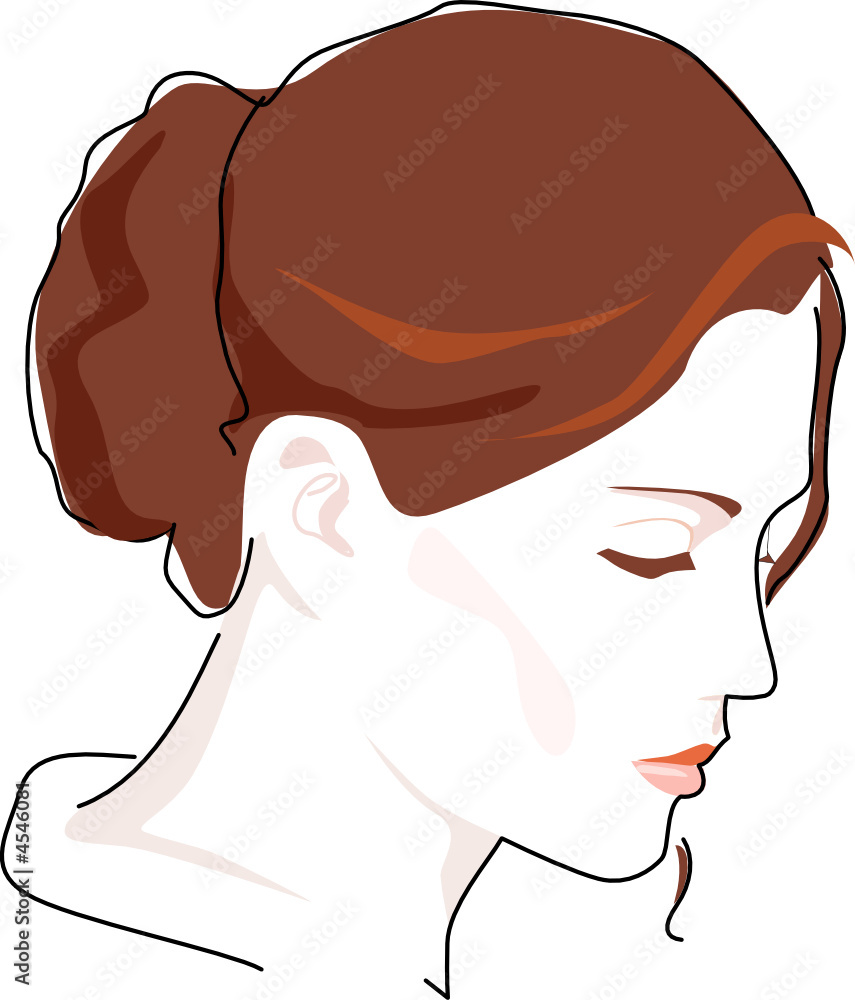 Beautiful woman portrait - profile. Vector illustration Stock Vector ...