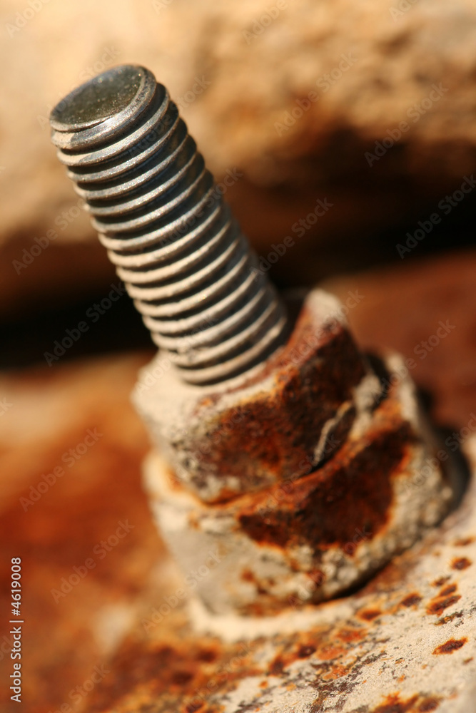 Poster Close-up of rusty bolt of old construction – Wall Art | UkPosters
