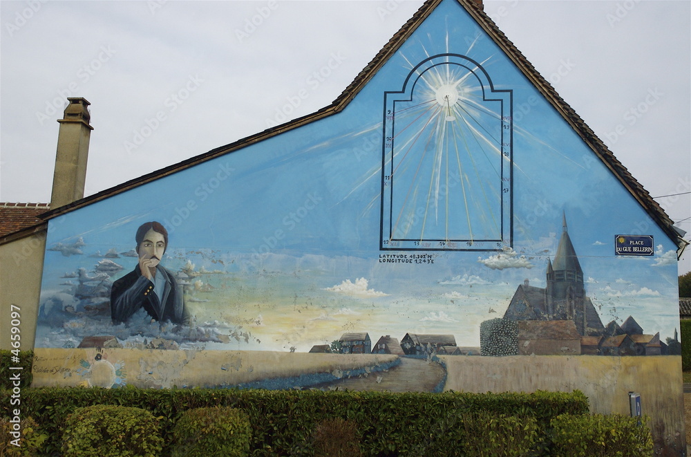 Fresque de Marcel Proust à Illiers-Combray foto de Stock | Adobe Stock