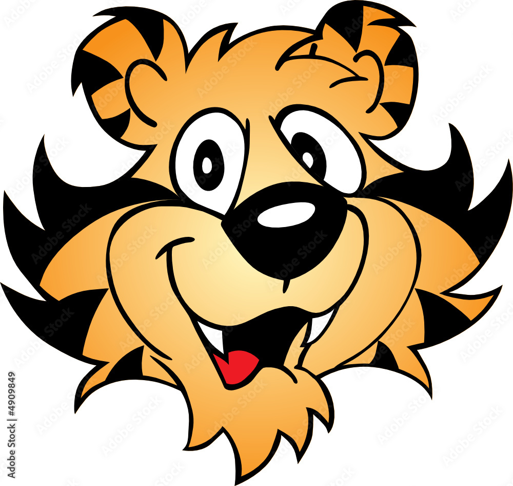 Cartoon Tiger face Stock Vector | Adobe Stock