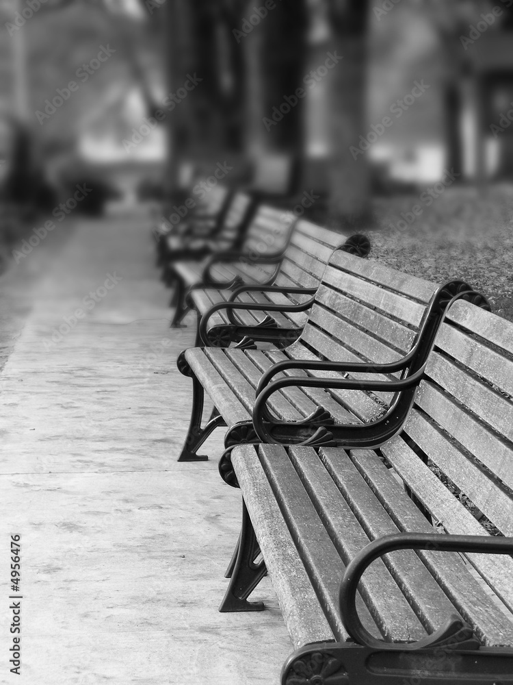 Paris Park Benches Stock Photo | Adobe Stock
