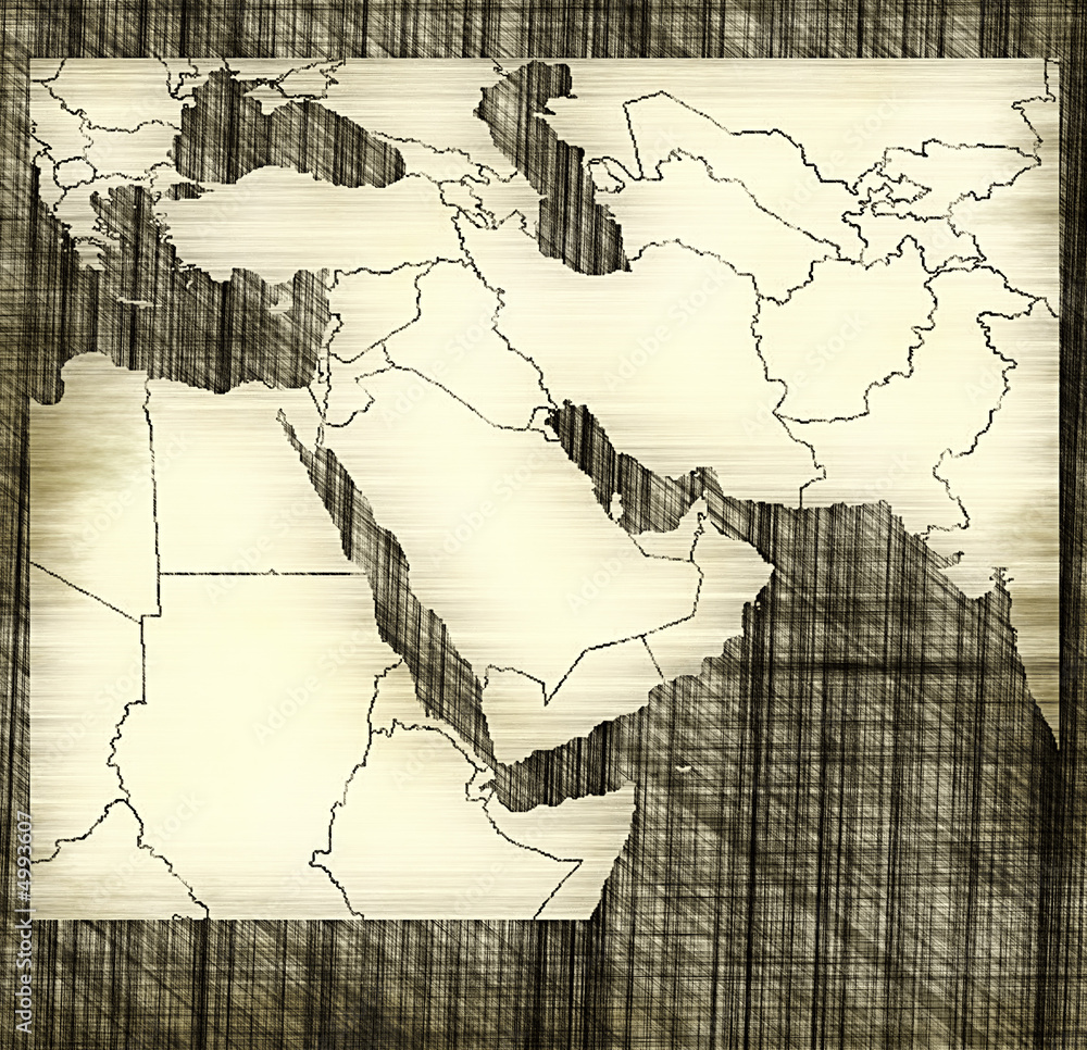 Sketch of middle east map Stock Illustration | Adobe Stock