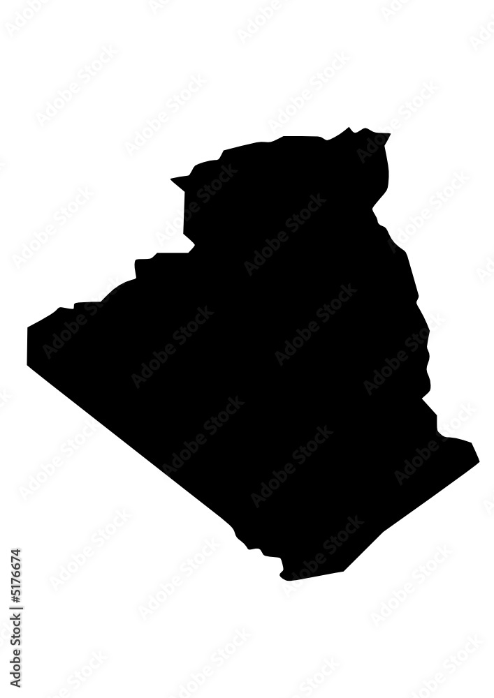 vector Algeria map shape Stock Vector | Adobe Stock