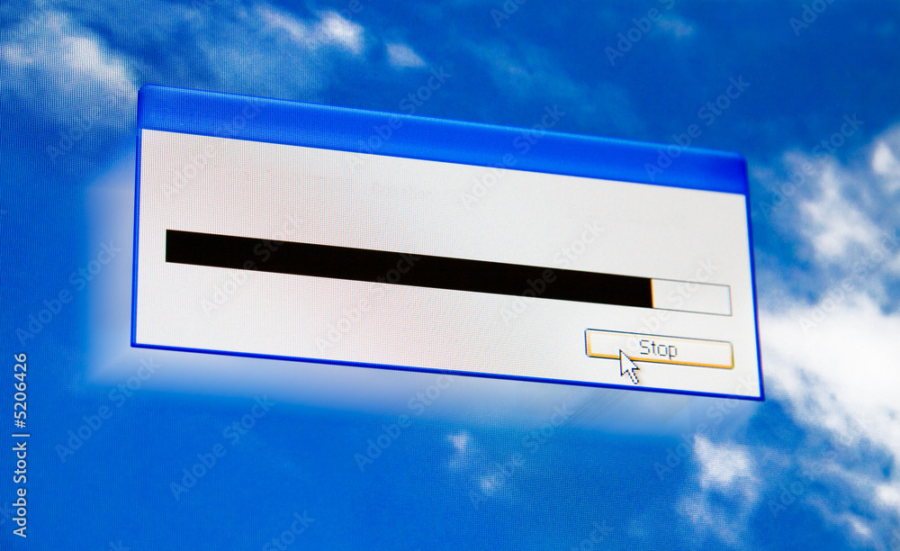Computer window with progress bar Stock Photo | Adobe Stock