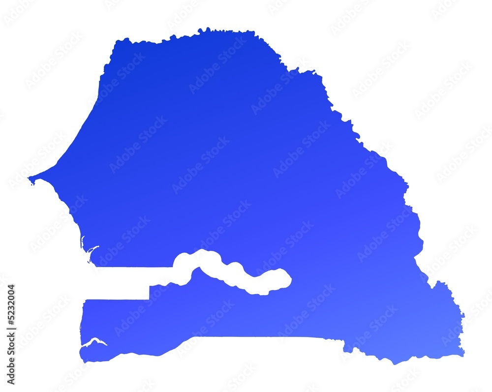 blue gradient map of Senegal Stock Illustration | Adobe Stock