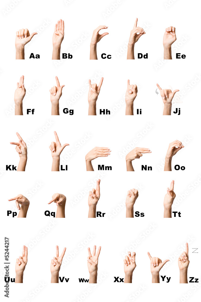 Pancarte langage des signes Stock Photo | Adobe Stock