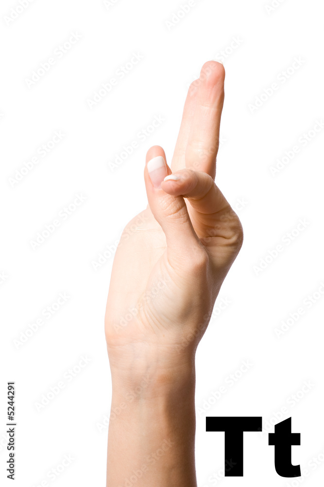 Langage des signes T Stock Photo | Adobe Stock