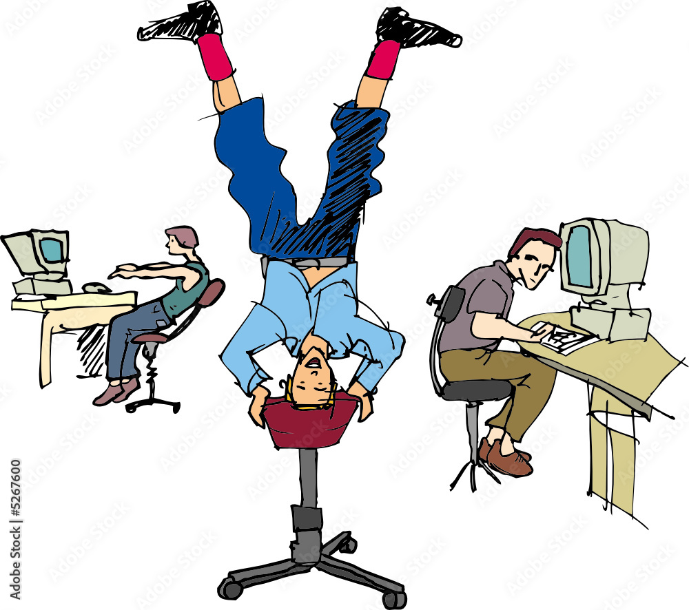 Büroalltag Stock-Vektorgrafik | Adobe Stock