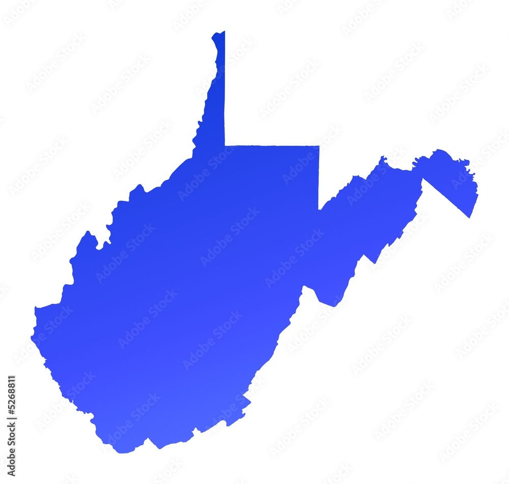 blue gradient map of West Virginia, USA Stock Illustration | Adobe Stock