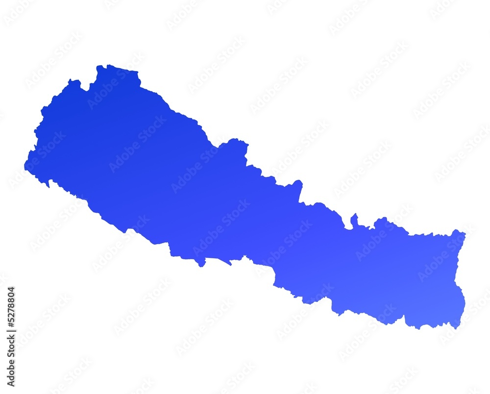 blue gradient map of Nepal Stock Illustration | Adobe Stock