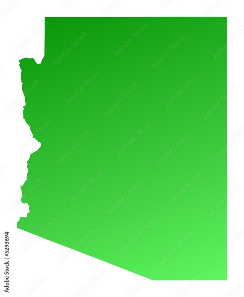 green gradient map of Arizona, USA Stock Illustration | Adobe Stock