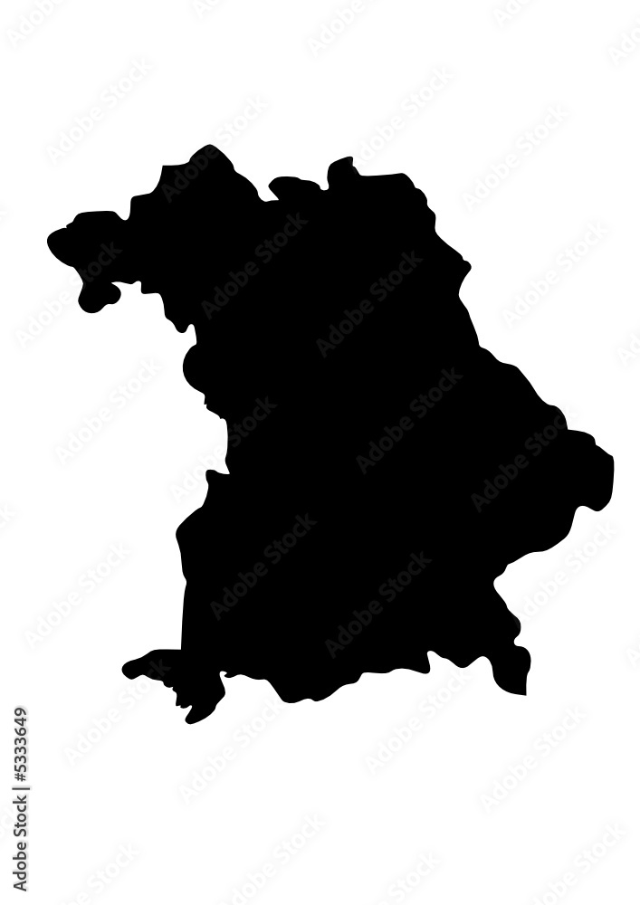 Bavaria map with towns