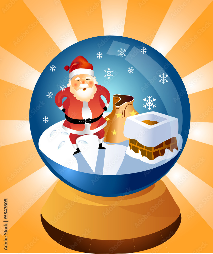 santa claus in crystal ball Stock Vector | Adobe Stock