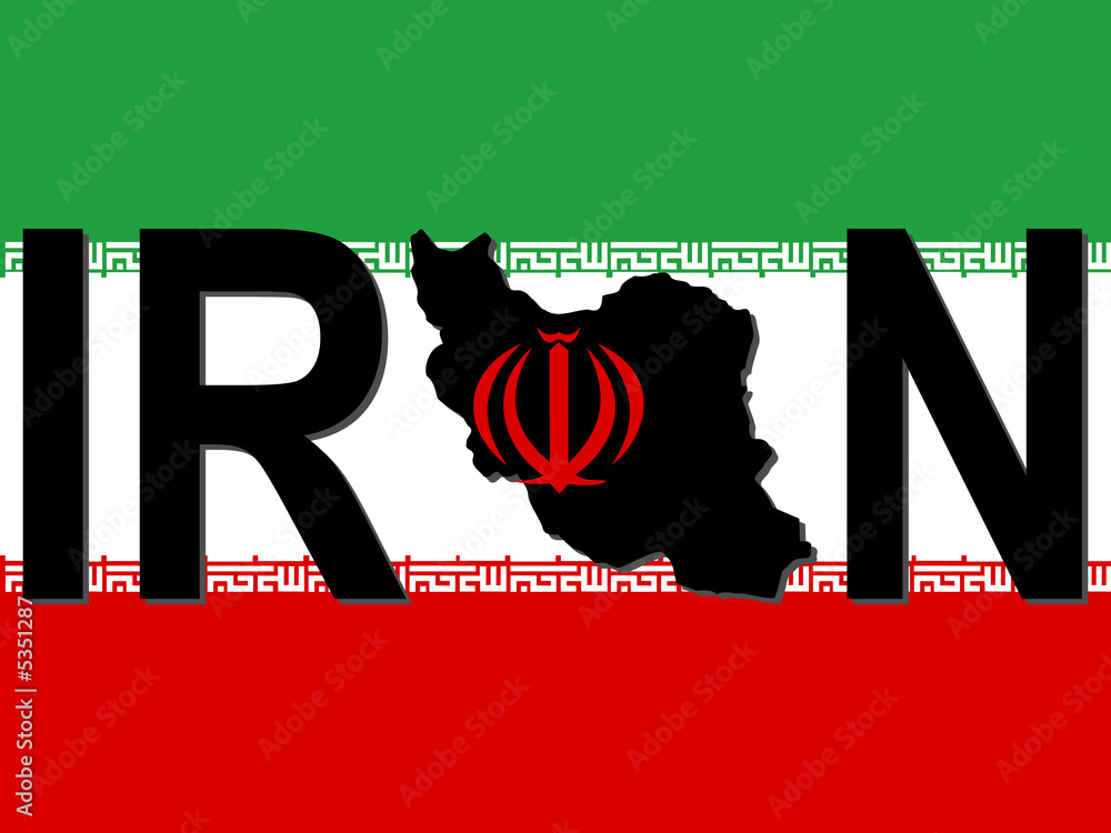 Iran text with map Stock Illustration | Adobe Stock