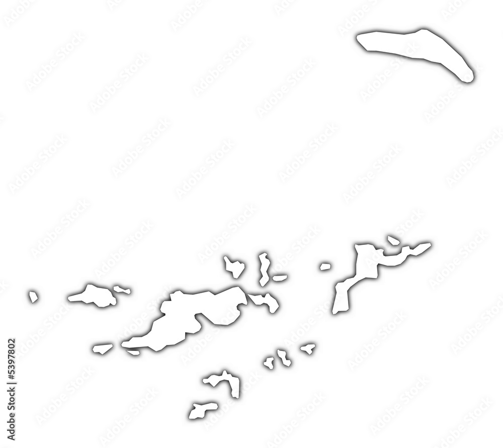 British Virgin Islands outline map with shadow. Stock Illustration ...