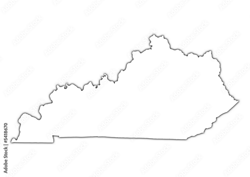 Kentucky (USA) outline map with shadow. Stock Illustration | Adobe Stock