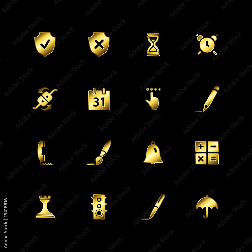 Gold software icons Stock Vector | Adobe Stock