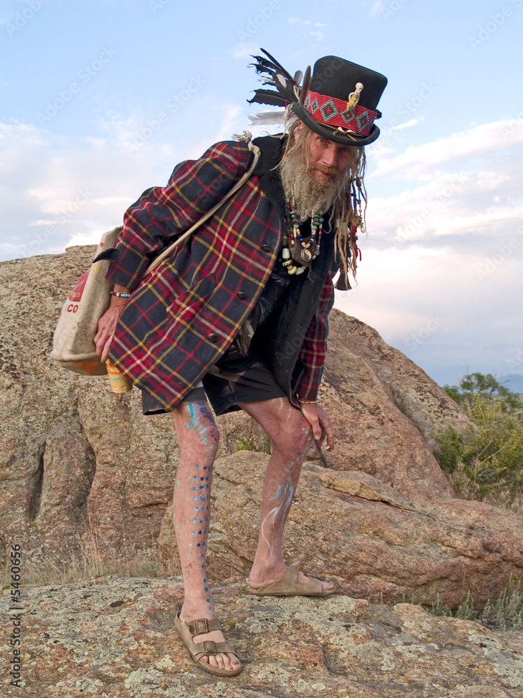 Eccentric older man looking at you Stock Photo | Adobe Stock