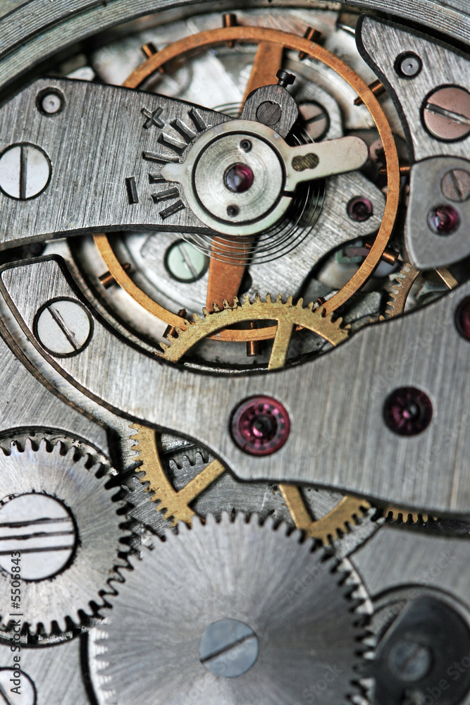 Analog clock mehanic Stock Photo | Adobe Stock