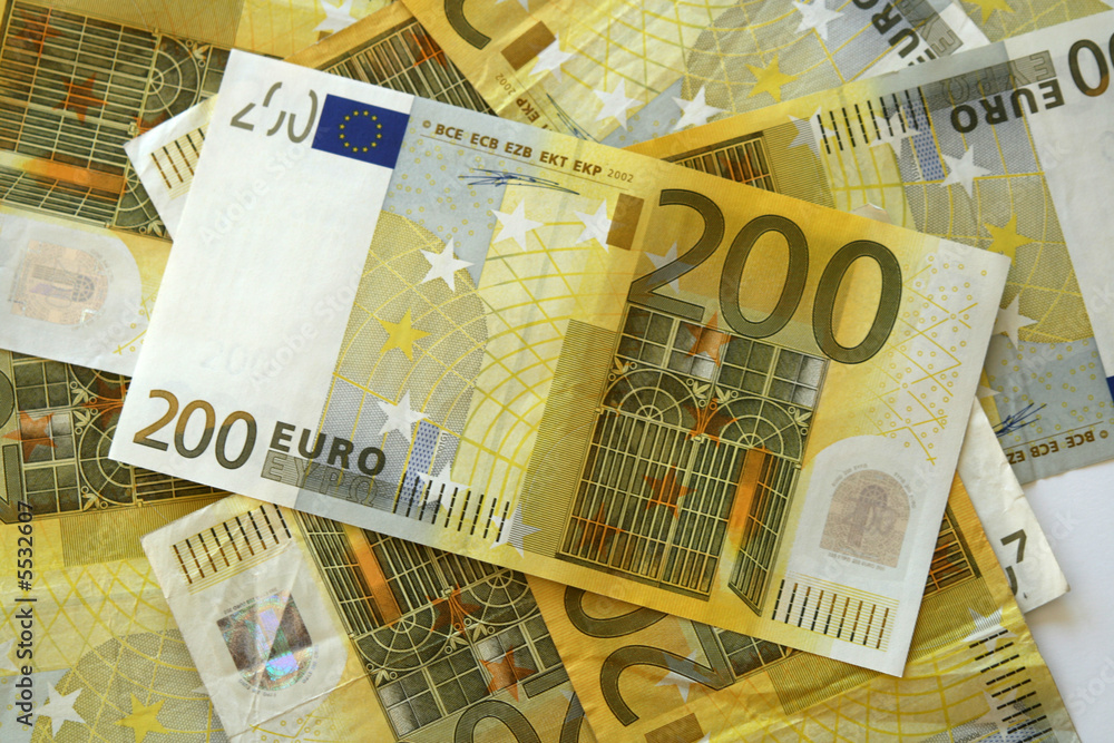 200 euro notes Stock Photo | Adobe Stock