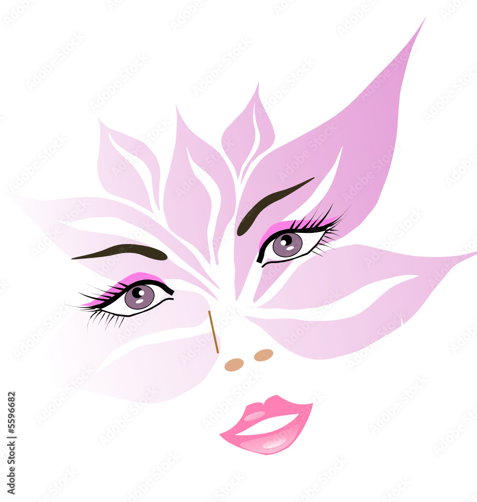 Vecteur Stock visage floral de femme | Adobe Stock