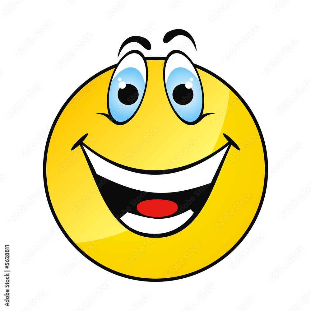 Happy isolate yellow smile face on white background. Vector Stock ...