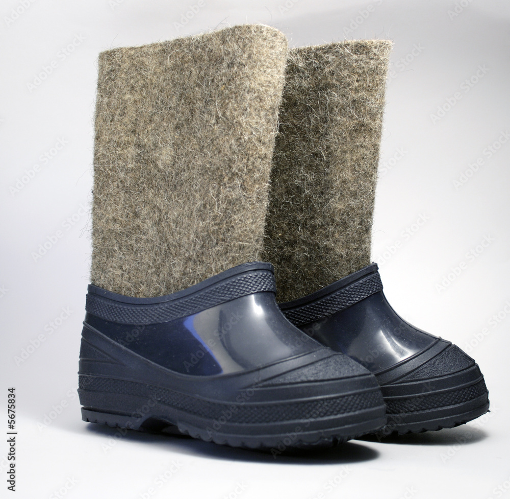 Russian valenki and galoshes Stock Photo | Adobe Stock