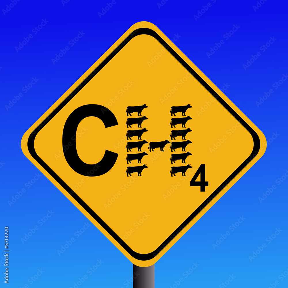 warning methane CH4 emmissions sign Stock Illustration | Adobe Stock