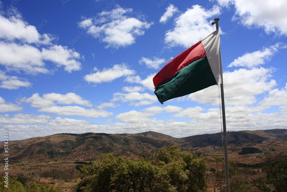 drapeau malgache Stock Photo | Adobe Stock