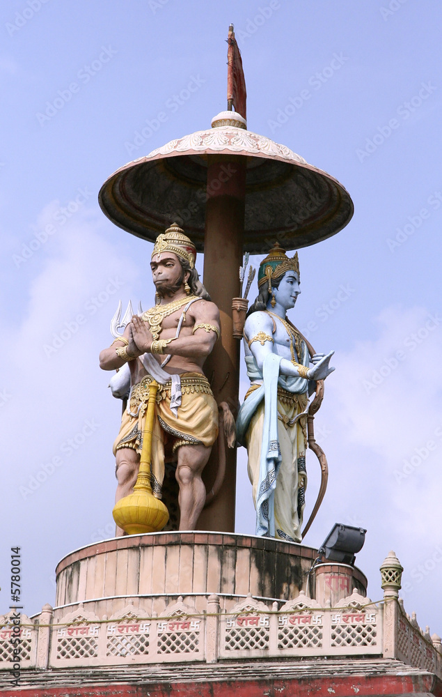 statue of lord Ram and hanuman, rishikesh, india Stock Photo | Adobe Stock