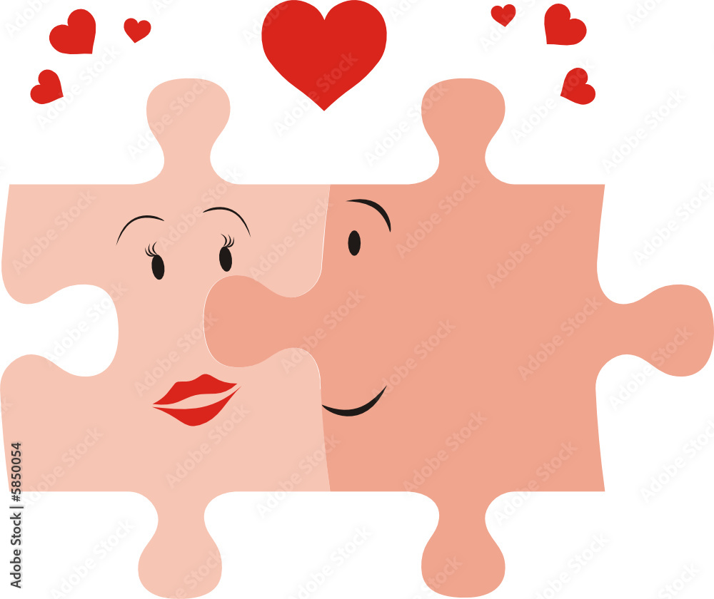 mr and mrs puzzle Stock Vector | Adobe Stock