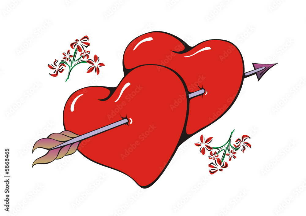 Corazones unidos vector de Stock | Adobe Stock