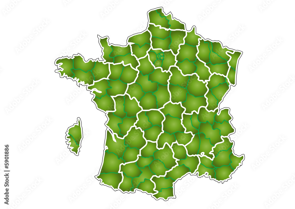 carte des départements français Stock Vector | Adobe Stock