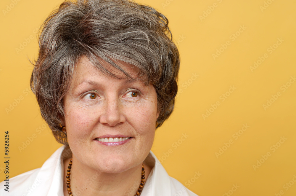 Happy portrait of an elegant older woman in her sixties Stock Photo ...