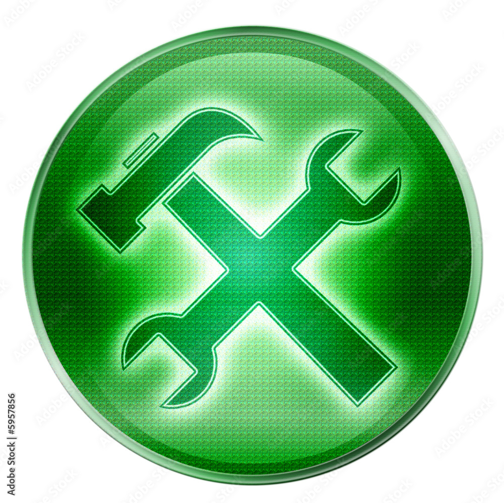 Tools icon green, isolated on white background Stock Illustration ...