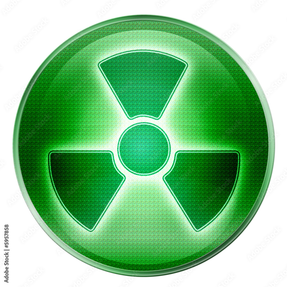 Radioactive icon green, isolated on white background Stock Illustration ...