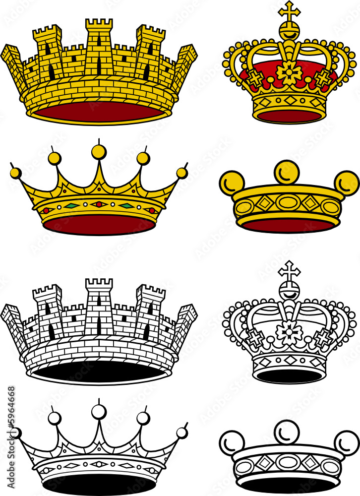 Vettoriale Stock Set di Corone | Adobe Stock