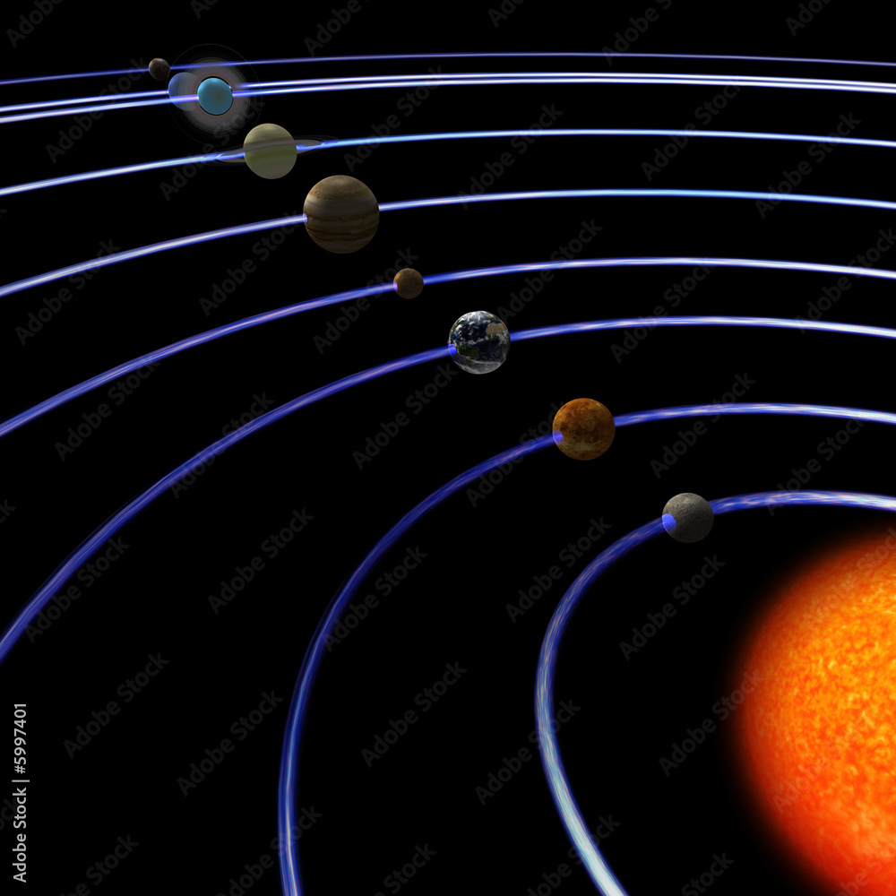 schematical image of the solar system. .With Clipping Path Stock ...
