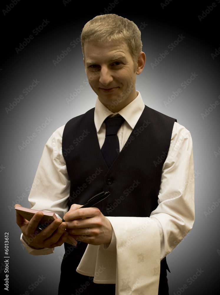 Waiter with notepad 2 Stock Photo | Adobe Stock