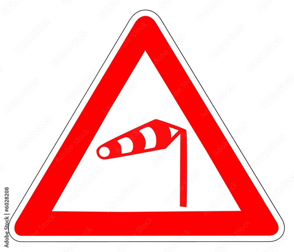 Panneau de Signalisation (Vent lateral - A24) Stock Illustration ...