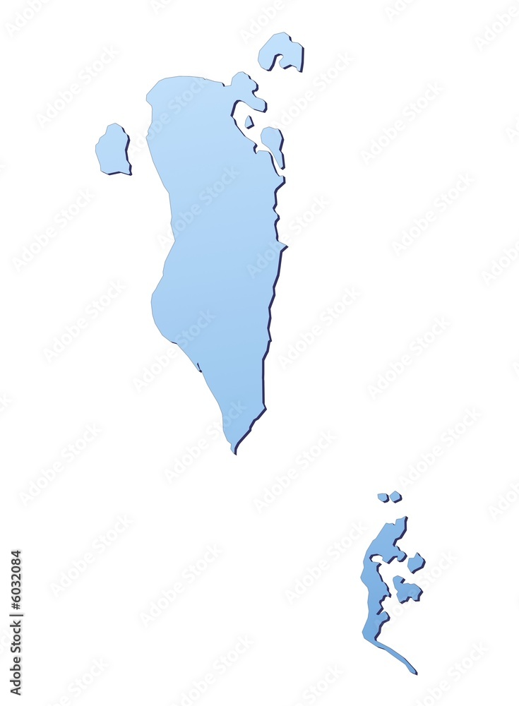 Bahrain map filled with light blue gradient Stock Illustration | Adobe ...