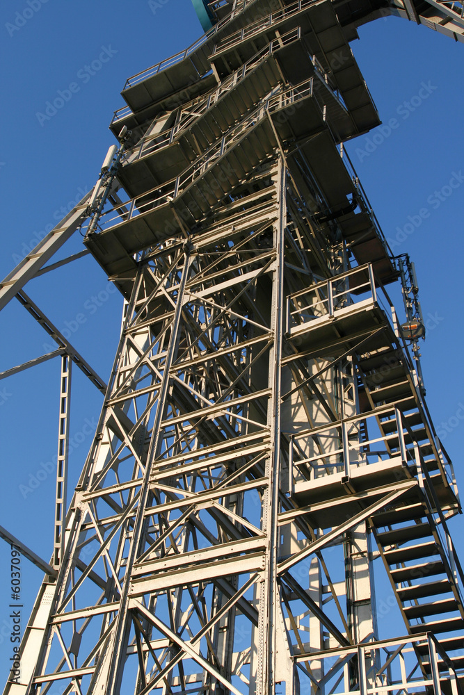 Mine shaft tower in famous industrial mining region of Poland Stock ...