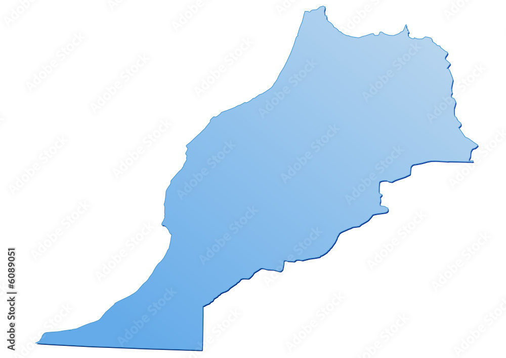 Vetor de Carte du Maroc bleu do Stock | Adobe Stock