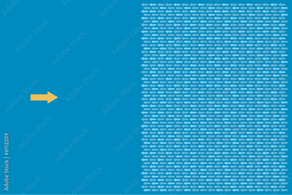 one arrow facing a collection of many arrows Stock Illustration | Adobe ...