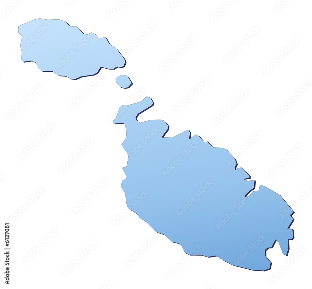 Malta map filled with light blue gradient Stock Illustration | Adobe Stock