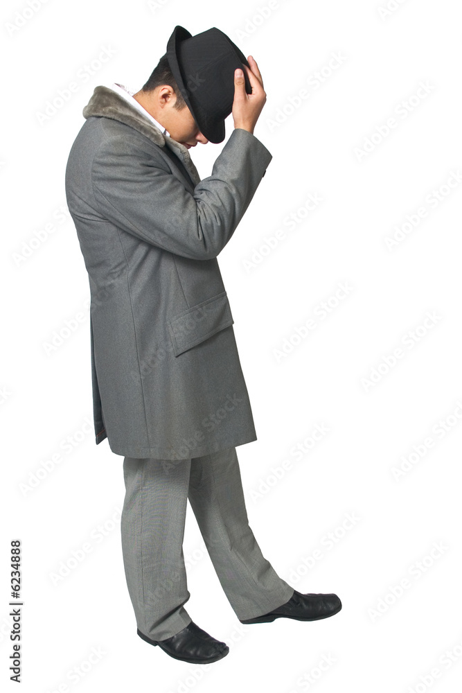 Young man bowing Stock Photo | Adobe Stock