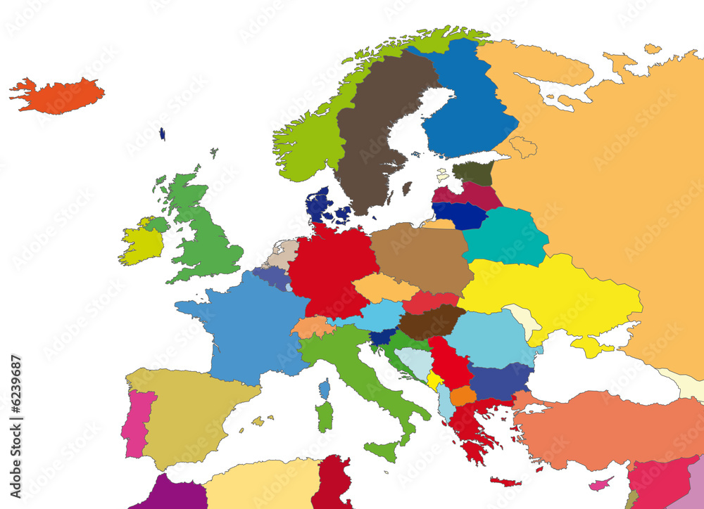 Une carte de l'Europe. Image de politique et région en europe. Stock ...