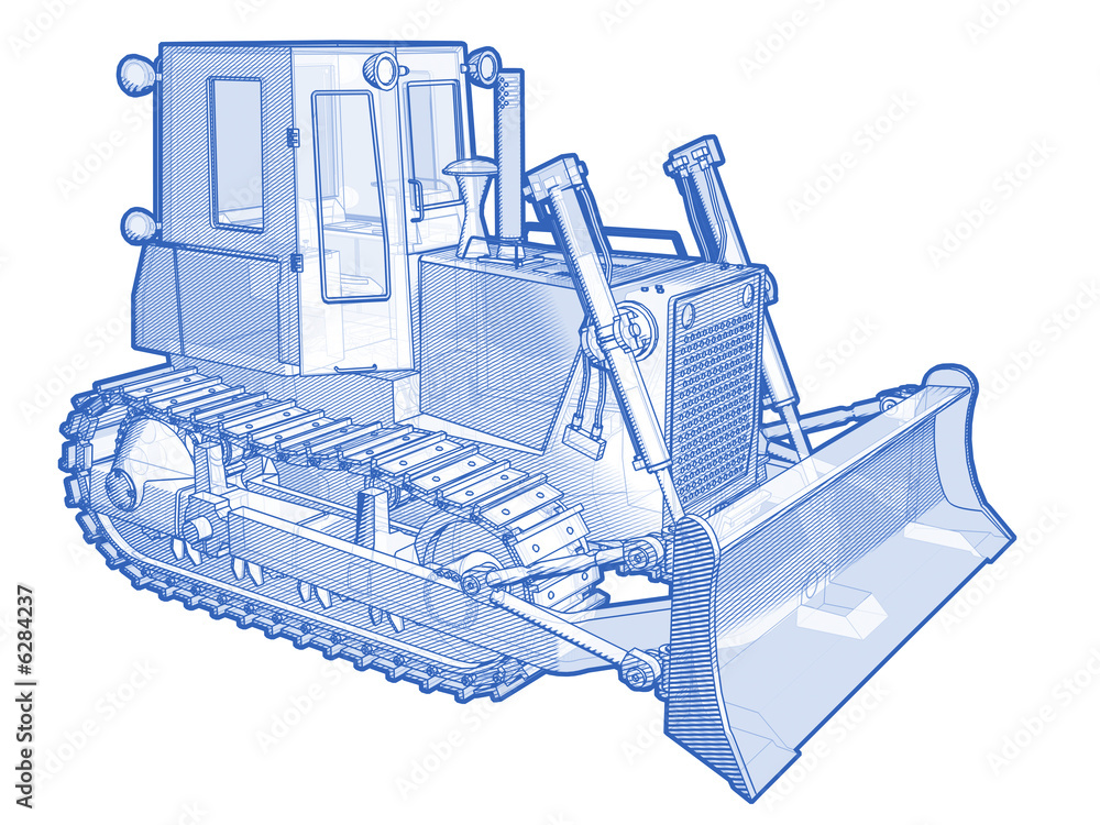 Schematic illustration of an earth moving vehicle. Stock Illustration ...