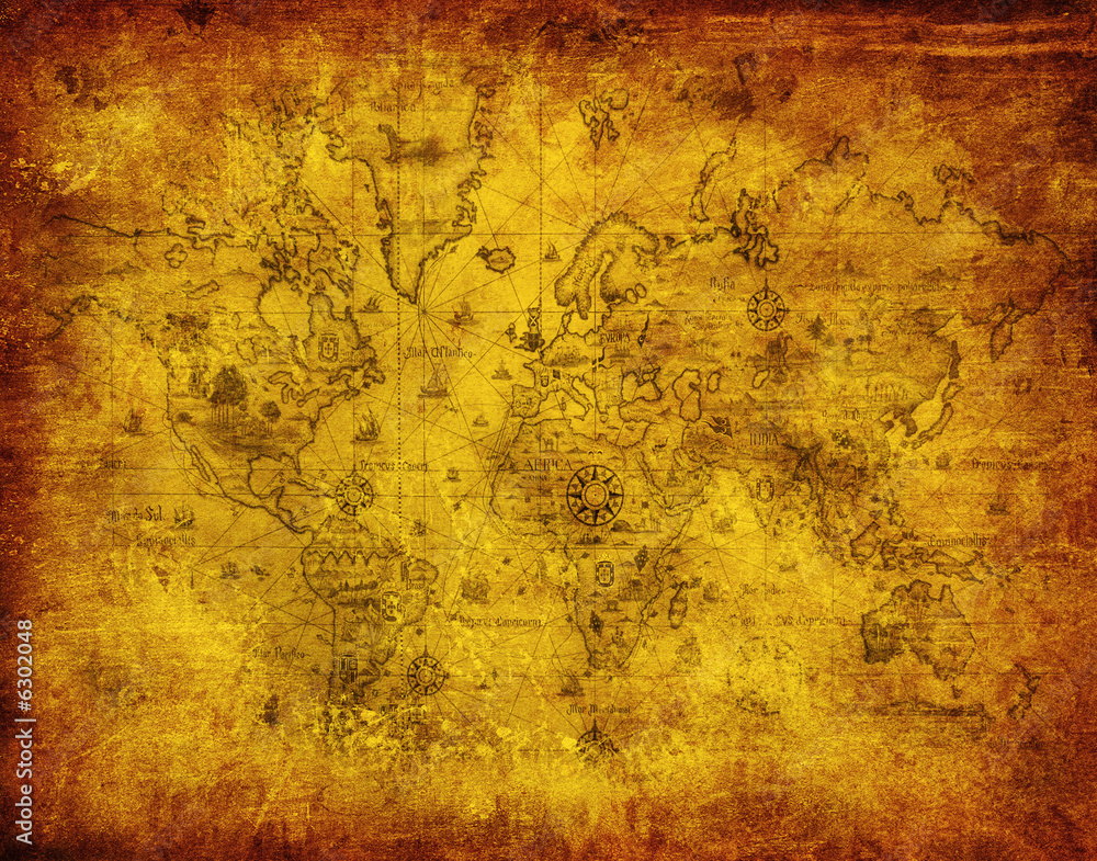 ancient map of the world. Stock Illustration | Adobe Stock