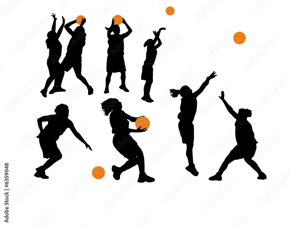 Women's Basketball Vector Silhouettes Stock Vector | Adobe Stock
